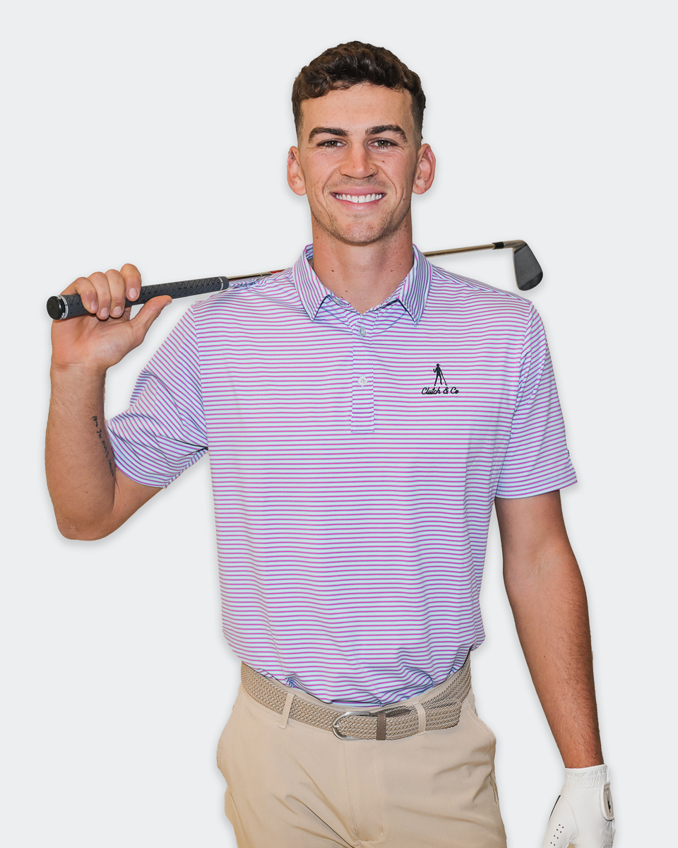 Men's Tour Peninsula Polo - Orchid/Blue/White – Clutch & Co